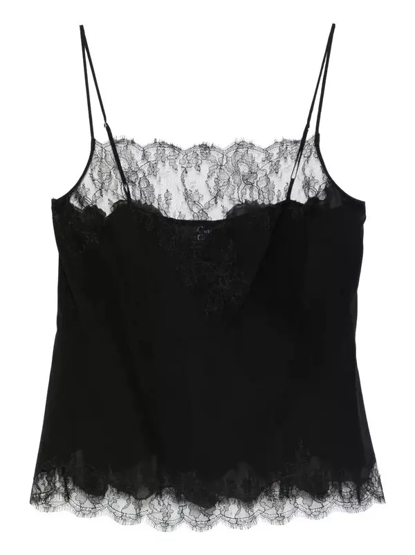 Carine Gilson Caudry Lace Camisole - Black