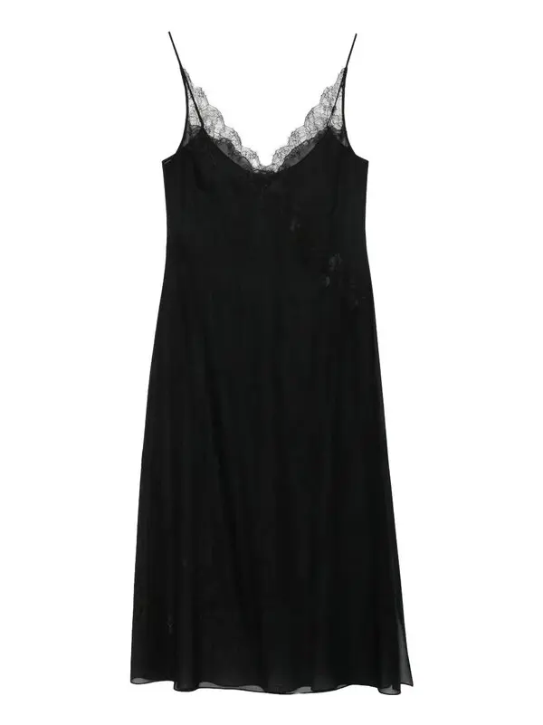 Carine Gilson Calais-caudry Lace Maxi Nightdress - Black