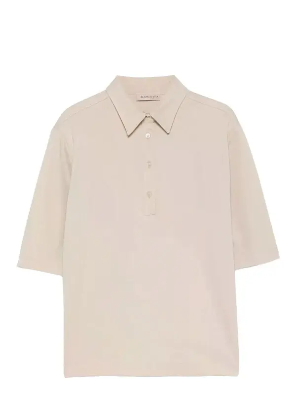 BLANCA VITA Platy Polo Shirt - Neutrals