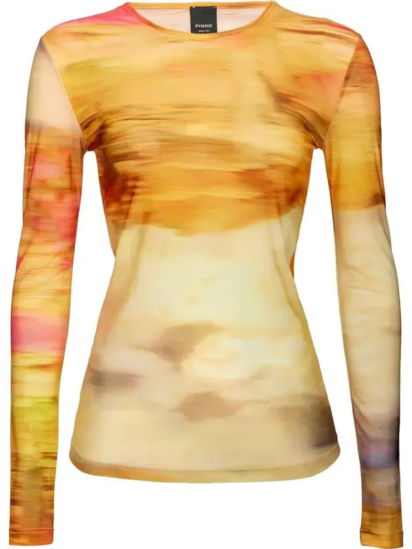 Pinko Abstract-pattern Print Top - Yellow