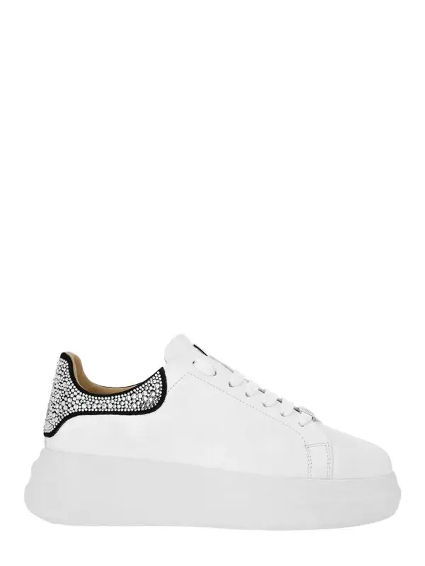 Philipp Plein Rhinestone-embellished Monogram Sneakers - White