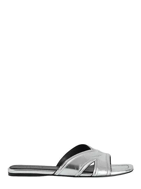 Zadig&Voltaire Azora Metallic-leather Mules - Silver