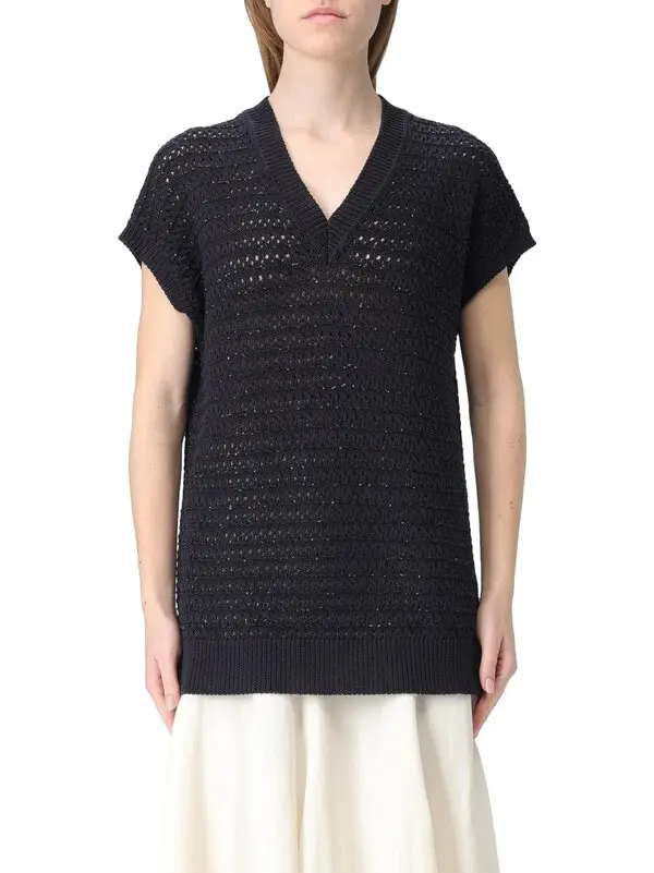 Fabiana Filippi Embellished Knit Top - Blue