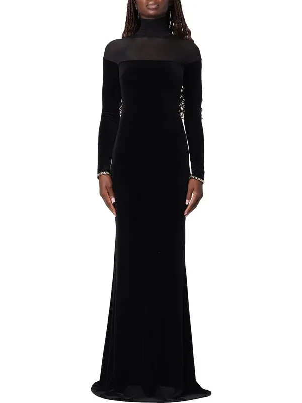 Elisabetta Franchi Tiered Ruffle Gown - Black