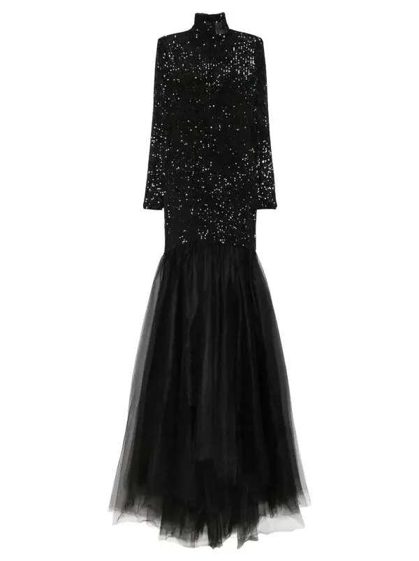 ATU BODY COUTURE Sequined Mermaid Gown - Black