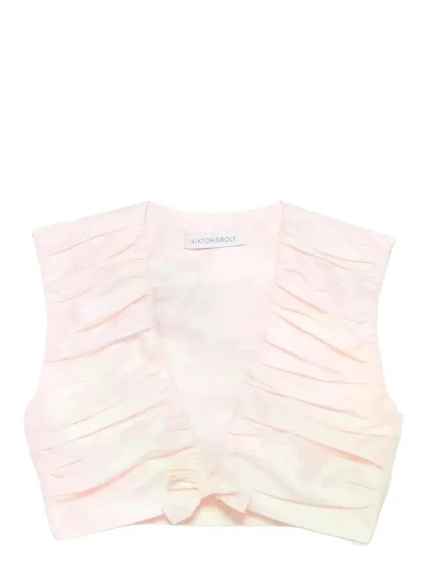 Viktor & Rolf Pleated Cropped Top - Pink