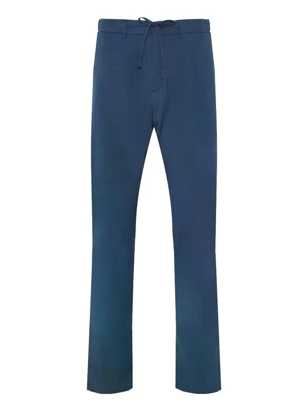 Canali Drawstring Straight-leg Trousers - Blue
