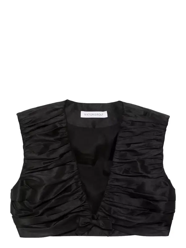 Viktor & Rolf Pleated Cropped Top - Black