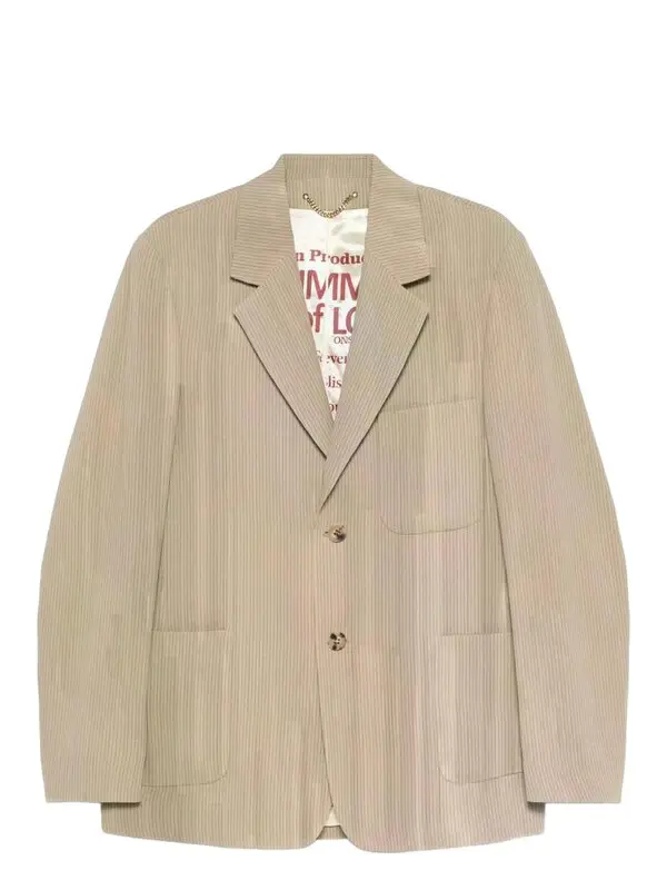 GOLDEN GOOSE Pinstripe Single-breasted Blazer - Neutrals