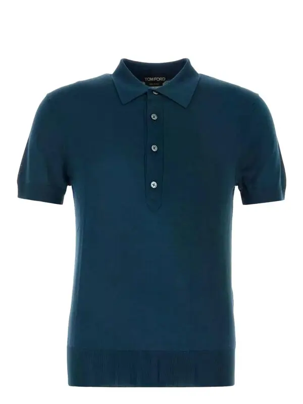 TOM FORD Short Sleeve Polo Shirt - Blue