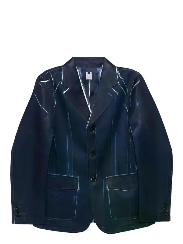 Comme Des Garçons Printed Single-breasted Blazer - Blue
