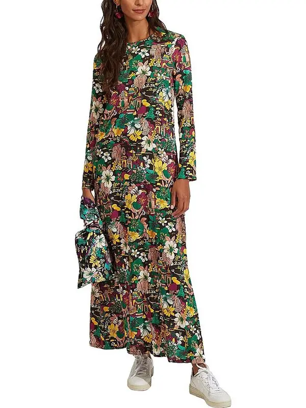 La DoubleJ Long Sleeve Swing Printed Dress - Temples Multicolor