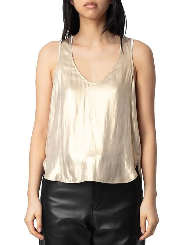 Zadig&Voltaire Tarys Satin Top - Gold