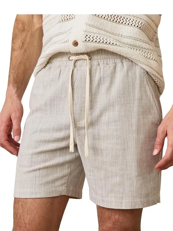 Marine Layer Striped Saturday Beach Shorts - Gray Stripe