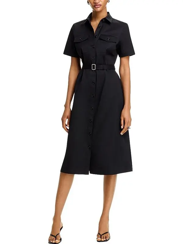 Theory Military Midi Shirt Dress - Black