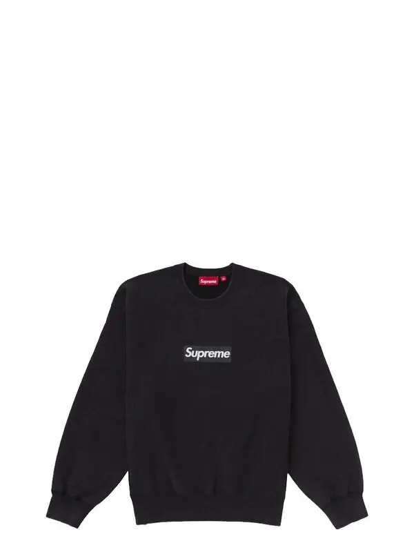 Supreme Washed Box Logo Crewneck Sweatshirt - Black
