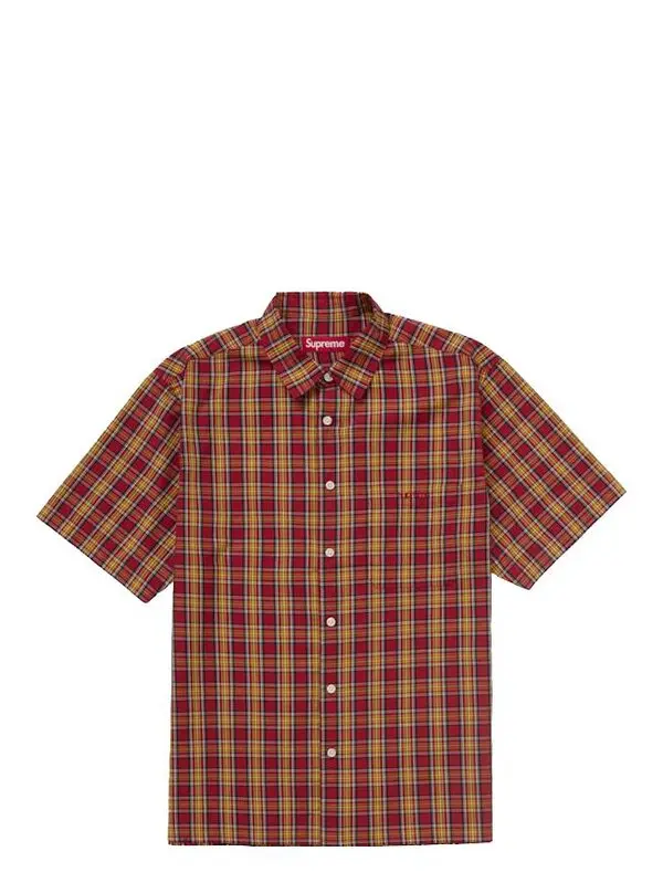 Supreme Mini Plaid Short Sleeve Shirt - Orange