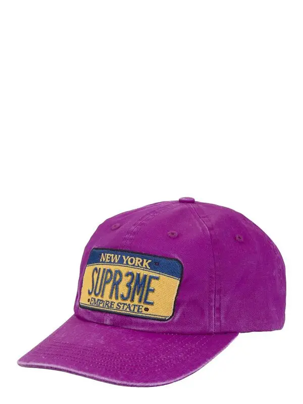 Supreme License Plate 6-panel Cap - Purple