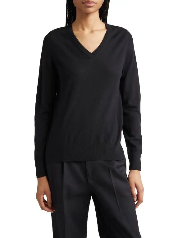 Partow Franca Tissue Weight Virgin Wool Sweater - Black
