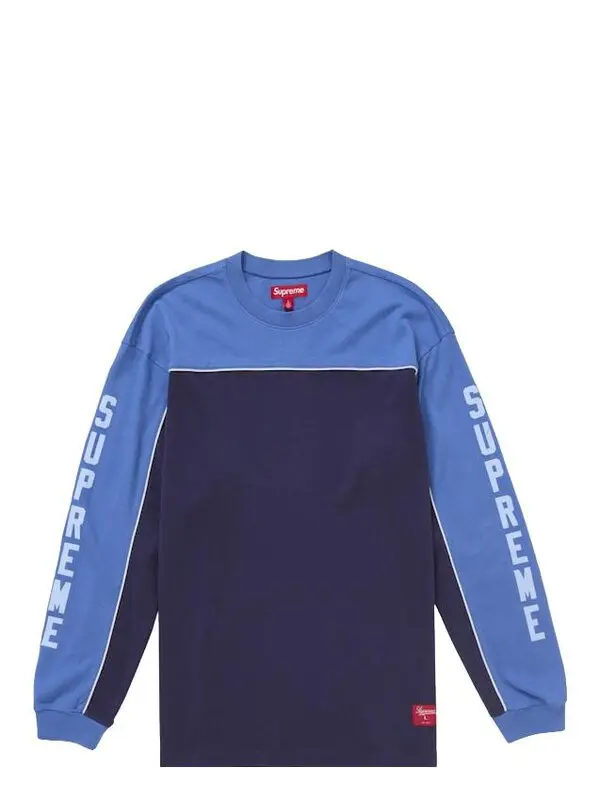 Supreme Paneled Piping Long Sleeve Top - Navy Blue