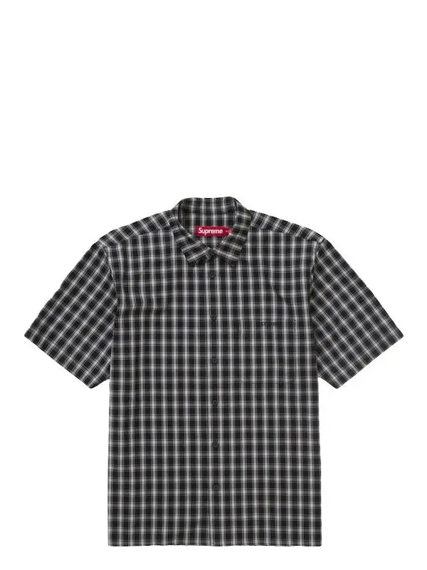 Supreme Mini Plaid Short Sleeve Shirt - Black
