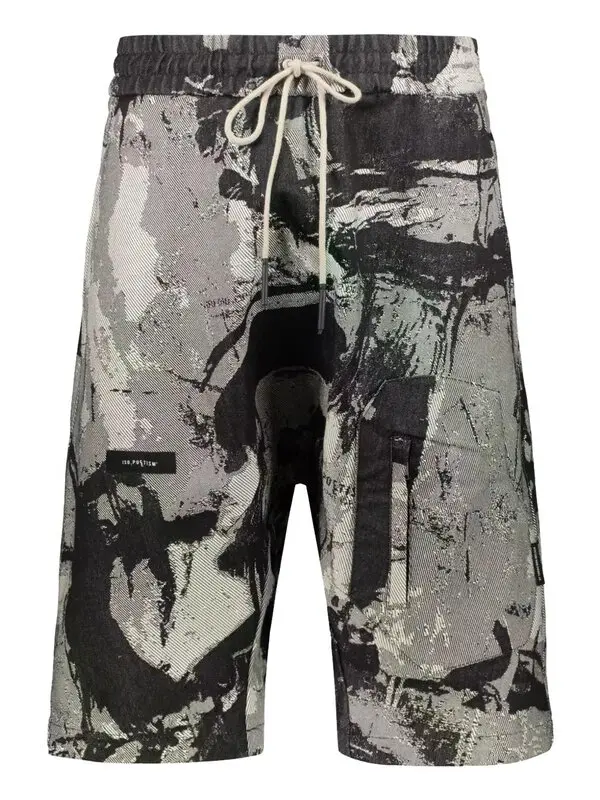 ISO.POETISM Cotton Printed Shorts - White
