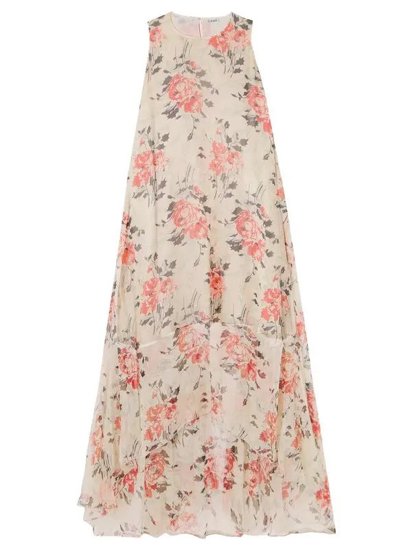 Loewe Asymmetric Floral-print Maxi Dress - Pink