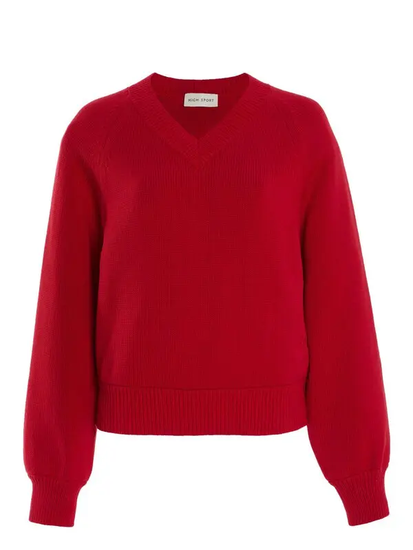 HIGH SPORT Veronica Cotton Sweater - Red