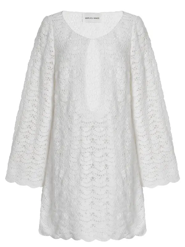 MARLIES GRACE Exclusive Cotton Mini Dress - White