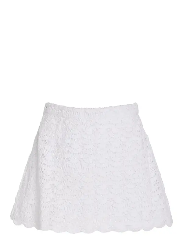 MARLIES GRACE Exclusive Rosamund Crocheted Mini Skirt - White