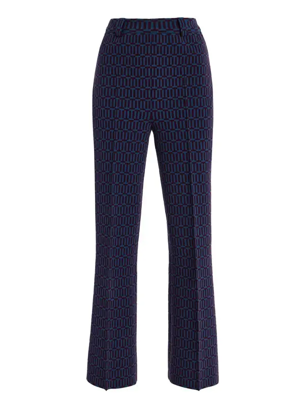 HIGH SPORT Charlie Geo-jacquard Flared Pants - Purple