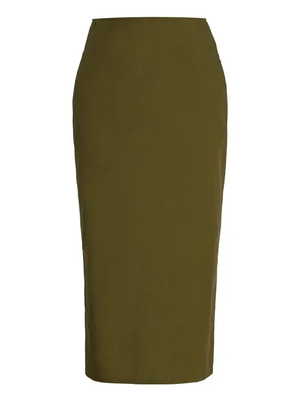 MARLIES GRACE Straight Cotton Skirt - Green