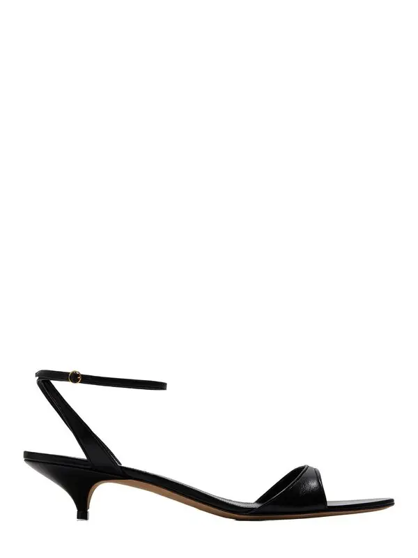 THE ROW Vika Leather Sandals - Black