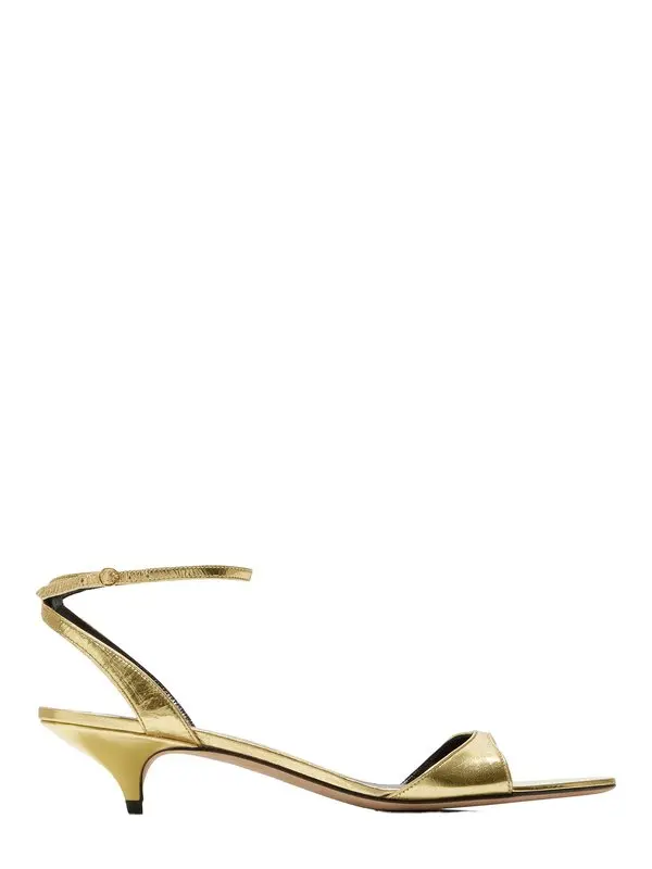 THE ROW Vika Metallic Leather Sandals - Gold