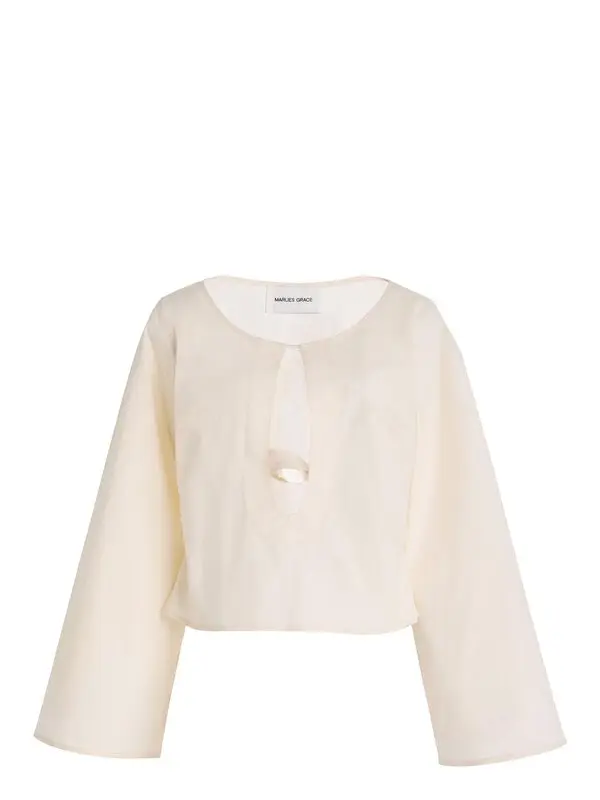 MARLIES GRACE Exclusive Ocean Cotton Top - White