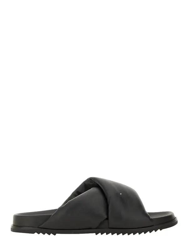 Rick Owens Leather Slide Sandal - Black