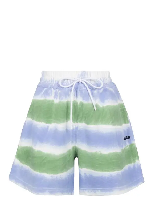 MSGM Cotton Tie-dye Shorts - Blue