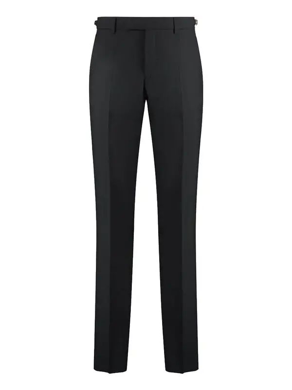 Versace Virgin Wool Trousers - Black