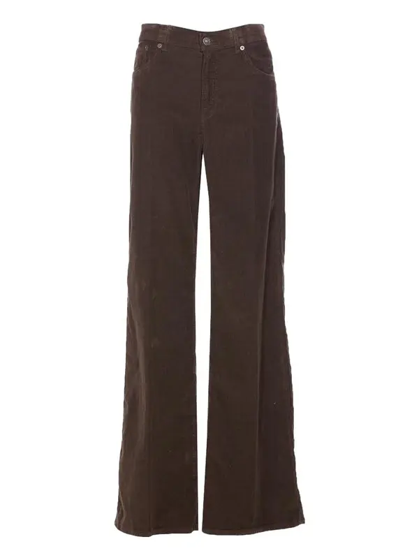 DONDUP Wide-leg Velvet-effect Trousers - Brown