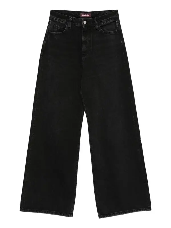 ICON DENIM LA Cotton Wide-leg Jeans - Black