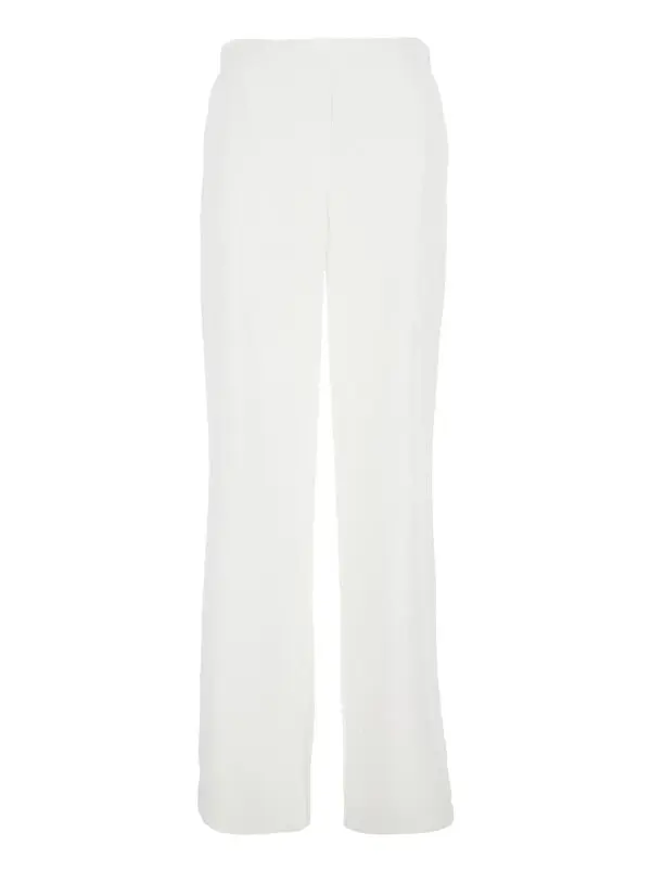 PLAIN Wide Leg Tech Fabric Pants - White