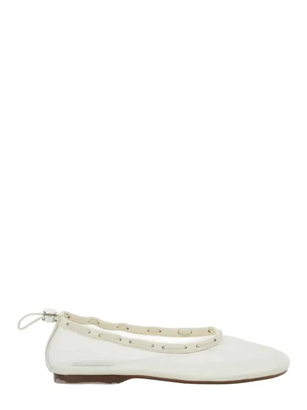 ALOHAS Gill Ballerinas With Mesh Design And Drawstring - White