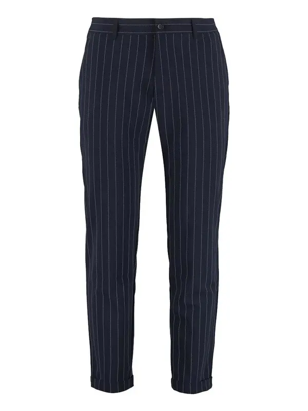 THE (ALPHABET) Pinstripe-motif Trousers - Blue