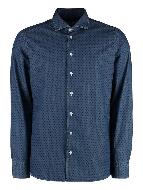 BASTONCINO Printed Cotton Shirt - Blue