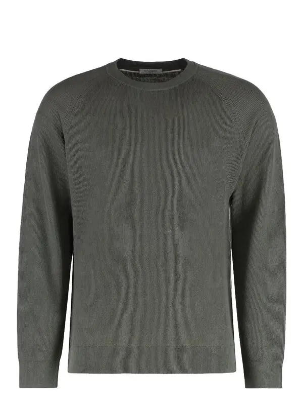 PAOLO PECORA Linen-cotton Crew-neck Sweater - Brown