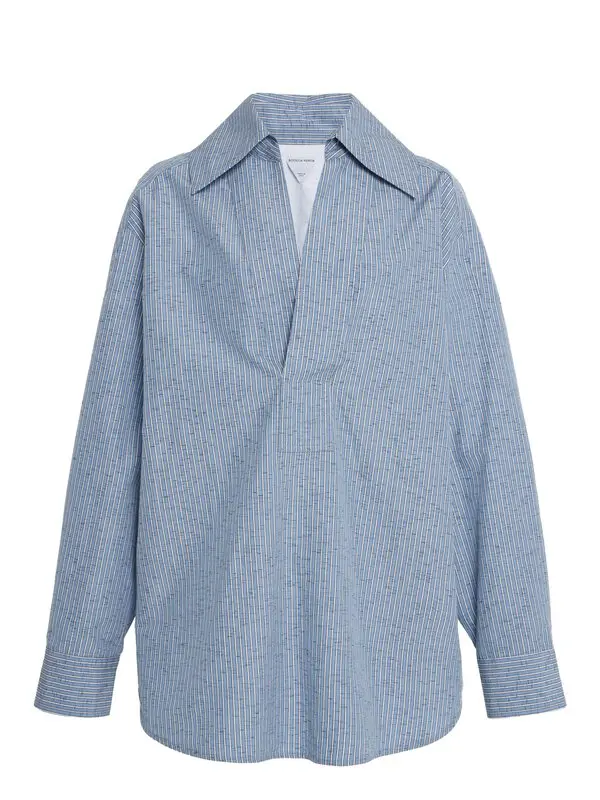 Bottega Veneta Oversized Cotton-linen Shirt - Blue