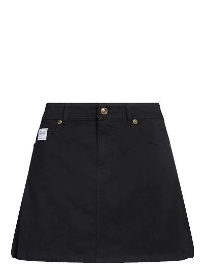 Versace Flared Denim Mini Skirt - Black