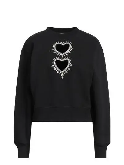 Sandro Fleece Sweatshirt With Appliqués - Black