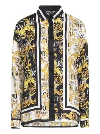 Versace Signature Print Twill Shirt - Black