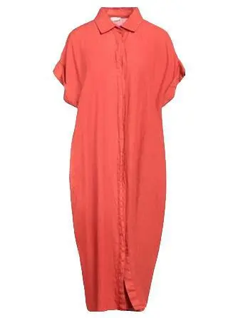 Rossopuro Midi Linen Shirt Dress - Orange